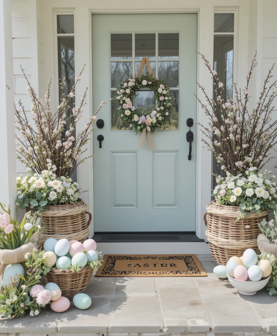 18 Easter Front Porch Décor Ideas to Welcome Spring